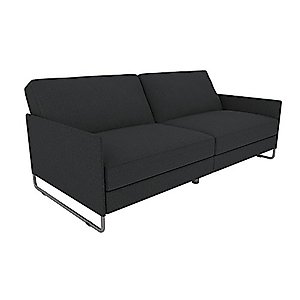 DHP Pembroke Convertible Futon Sofa Bed, Grey Linen