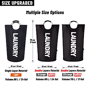 Caroeas 90L Laundry Basket (13 Colors), Waterproof Laundry Hamper, Laundry Bag with Padded Handles, Clothes Hamper Stands Up Well, Collapsible Laundry Basket Easy Storage