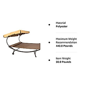 Sunnyglade 6.6'L x 6.5'W Patio Double Chaise Lounge Bed with Canopy,Headrest Pillow and Wheels,Portable Outdoor Hammock Bed for Backyard,Lawn,Garden,Courtyard,Brown