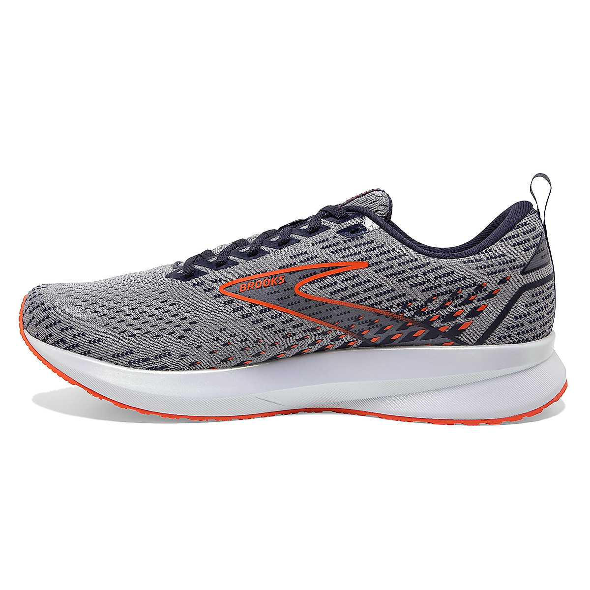 Brooks Men's Levitate 5 Neutral Running Shoe - Grey/Peacoat/Flame - 11.5 Medium