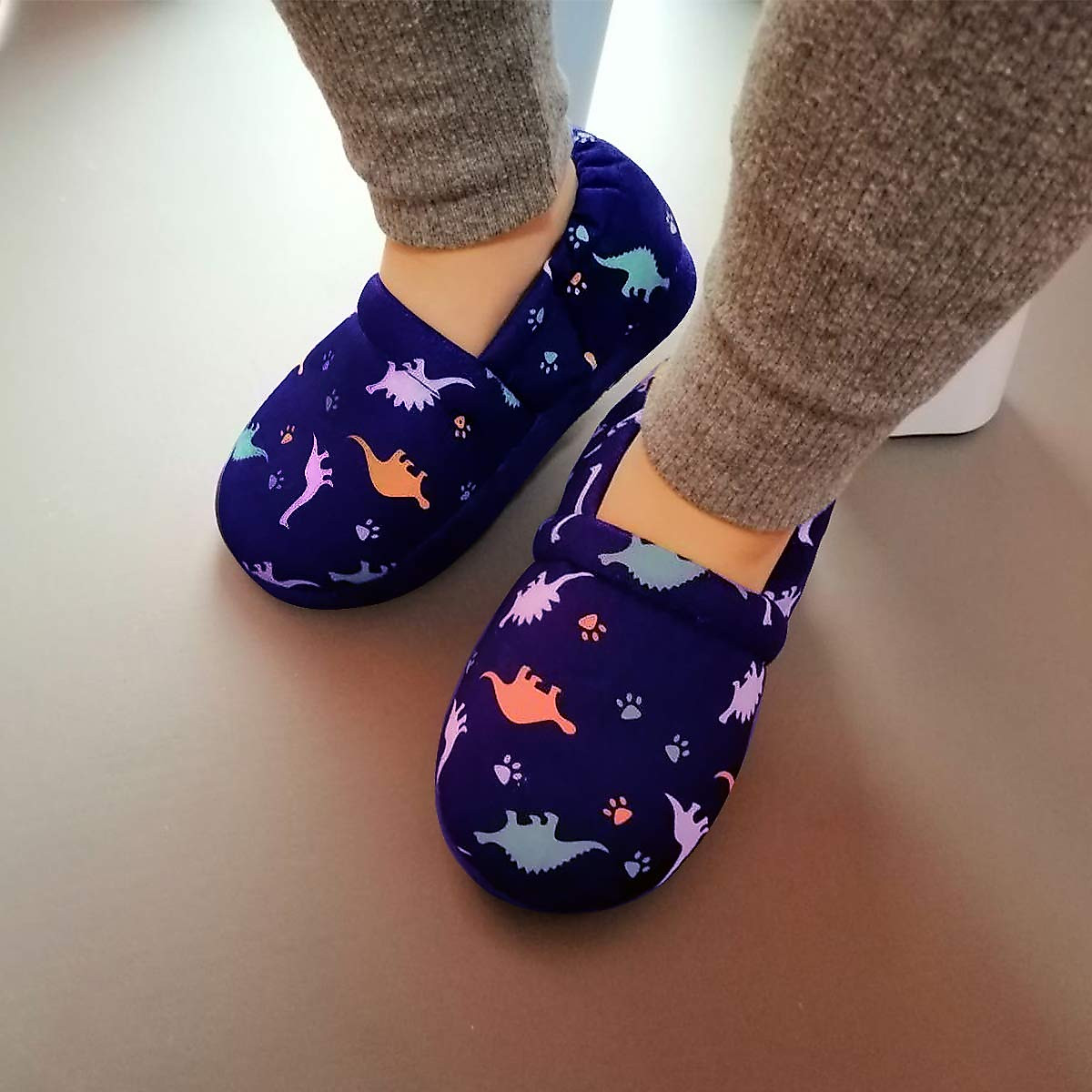 MIXIN Toddler Little Boys Kids Bedroom Non-Slip Slippers Blue Size 7 8 M