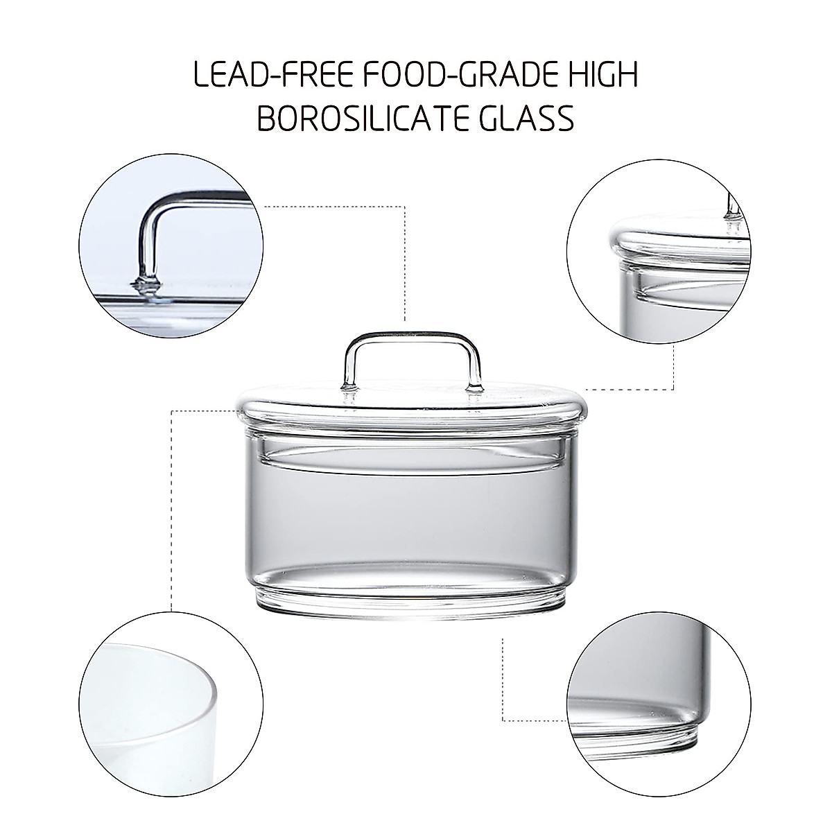 KINGBOO Glass Storage Jars,4-Tier Stackable Containers Kitchen Canisters Canning with Airtight Hermetic Seal Clear Glass Lids (3 stack)