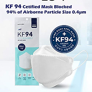 【 30 Pack 】 INT White KF94 Mask, Certified, 4-Layered Face Safety, Patented Adjustable Earloop, FDA Registered Device, Individually Sealed Package"MADE IN KOREA"