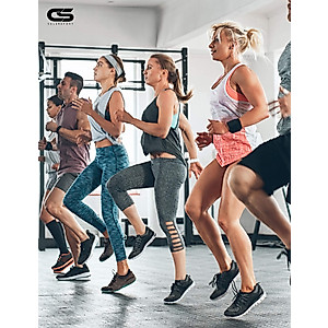 CS CELERSPORT 6 Pack Women's Ankle Running Socks Cushioned Low Cut Tab Athletic Socks, Black Mixed, Medium