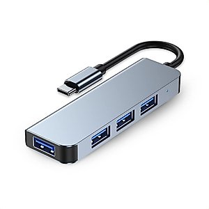 USB C Hub, HILZO 4-Port Multiple USB Hub, USB 3.0, USB 2.0 Hub, Slim Portable USB Type C Splitter, Compatible with Surface, XPS, Dell, HP, Laptop, Desktop, PC, MacBook Pro Air M1, iMac, More