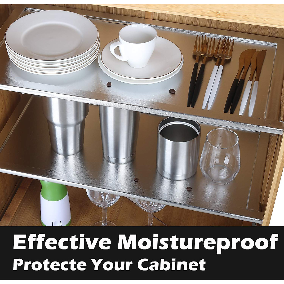 Kitchen Backsplash Oil-Proof Wall Stickers, Heat Resistant Self Adhesive Aluminum Foil Peel and Stick Papers for Cabinet Drawer Dresser 11.8" x 200 inches(Leather Texture)