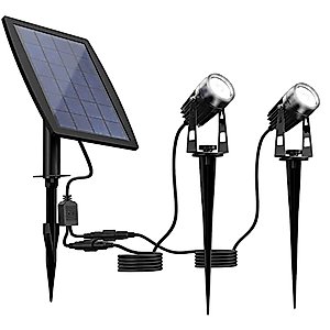 DINGLILIGHTING Solar Spot Lights Outdoor, LED Solar Landscape Spotlights, Solar Powered Wall Lights 2-in-1 Waterproof Solar Landscaping Light for Yard Garden Driveway Patio Lawn, Auto On Off Daylight
