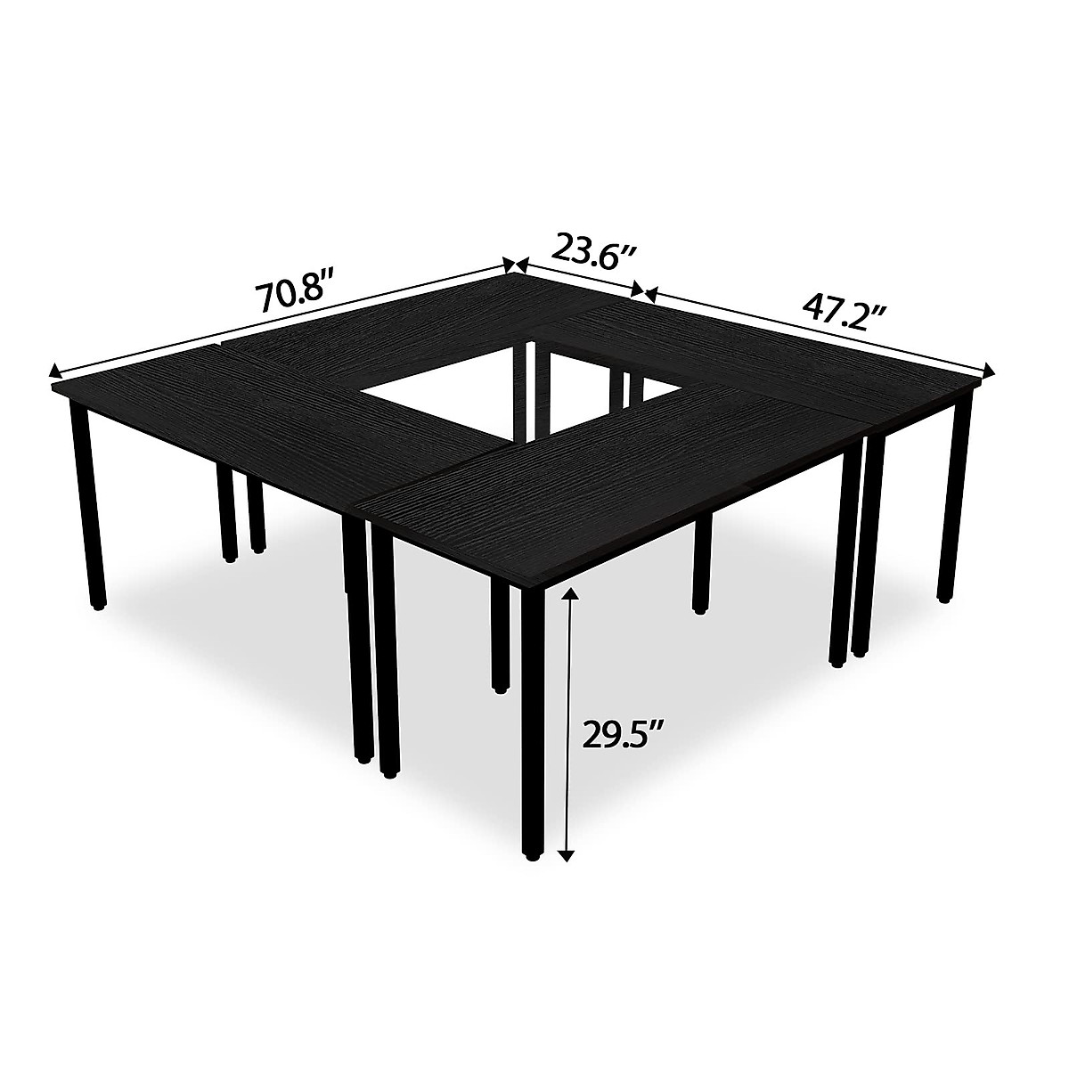 Bonzy Home Conference Tables 6ft Meeting Room Study Writing Table Office Computer Desk Save Space Design for 8 People 4PCS