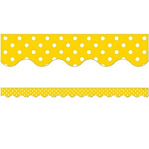 Teacher Created Resources Yellow Mini Polka Dots Border Trim, Yellow (4668)