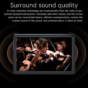 jerss 10.1 Inch Tablet 5G WiFi 8GB 256GB 2 in 1 100-240V Night Reading Mode Tablet PC with Keyboard for Ruggedness (US Plug)