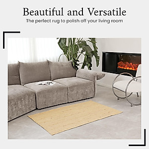 Jute Area Rug, 2x3 Natural Rug, Eco Friendly and Hypoallergenic Durable/Non-Shed Natural Fiber Rug as Entry Way Rug or Jute Kitchen Rug - Non-Slip Backing/Non-Stain Perfect For High Traffic Areas