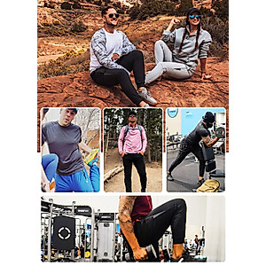 BALEAF Men's Joggers Athletic Pants Lightweight Running Hiking Pants Workout Training Gym Quick Dry Zipper Pockets Light Gray M