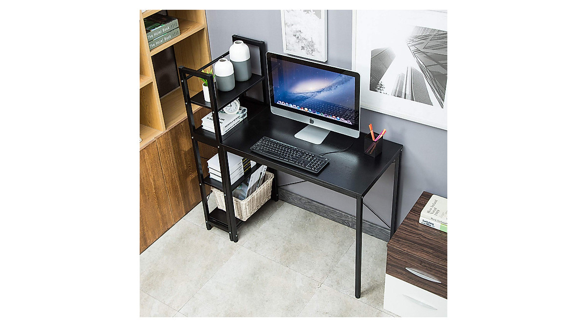 TimmyHouse Multi-Functional Computer Desk with 4-Tier Shelves