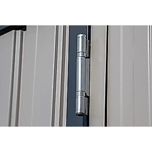 Cover-It 8x6 Metal Outdoor Galvanized Steel Storage Shed with Swinging Double Lockable Doors for Backyard or Patio Storage of Bikes, Grills, Supplies, Tools, Toys, for Lawn, Garden, and Camping, Tan