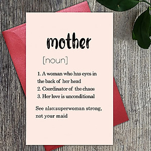 Tezivvo Funny Mother's Day Greeting Card Funny Birthday Greeting Card for Mom Mothers Day Gift for Mom Supermom Greeting Card Her Love is Unconditional