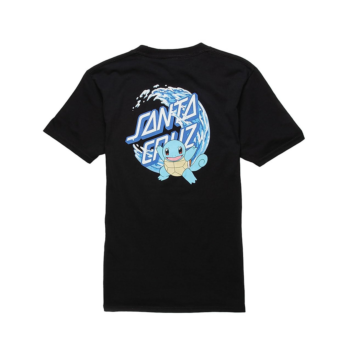 SANTA CRUZ x Pokémon Youth Midweight S/S T-Shirt Water Type 1 Skate Shirt, Black, Size: Medium