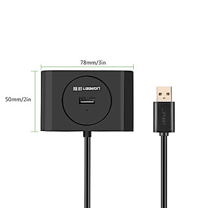 UGREEN USB Extension Cable USB 2.0 Active Repeater Extension Hub Cable 4-Port USB Hub A Male to A Female with Built-in Signal Booster Chips (15ft)