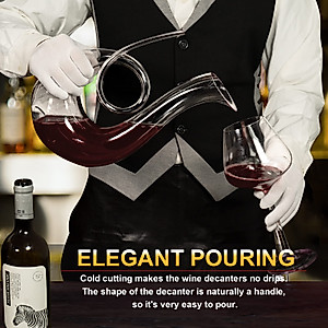 YOXSUNY Wine Decanter Upgraded Swan wine Decanters 1.7L Hand-Blown Crystal Carafe-Enhances Red Wine Flavor, Lead-Free & Elegant Design,Gift for Wine Connoisseurs.