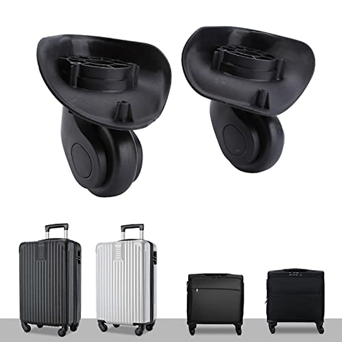 Suitcase Wheels 1 Pair, Luggage Wheels Suitcase Replacement Wheels for Luggage Suitcase Trolley (W041-2 S)