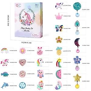 25 Pairs Clip on Earrings for Girls Cute Animal Colorful Dress up Pretend Princess Play Jewelry Party Favors Gifts for Kids Teens