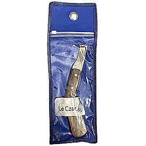 LeCzar Farrier Tool - Japanese Stainless Steel Double Edge Sharp Hoof Knife - Smooth Wooden Handle Made of Premium Materials for Right Hand