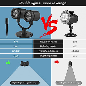 Christmas LED Lighting Projector - Double Head Rotating Snowflake Waterproof Indoor Outdoor Garden Lights Christmas Decorations