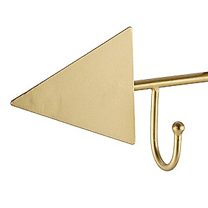 Retrome Decorative Gold Arrow Coat Hooks Wall Mounted - 23.6" Metal Coat Hanger Rack with 6 Hooks - Heavy Duty Key Hat Holder for Entryway
