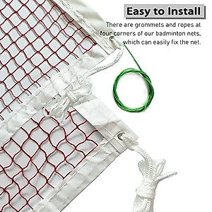 DOURR Badminton Tournament Net with Rope Cable (20 FT x 2.5 FT) (with Steel Rope Cable)