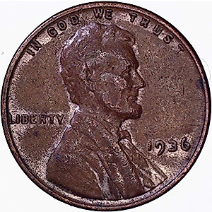 1936 Lincoln Wheat Cent 1C Very Fine
