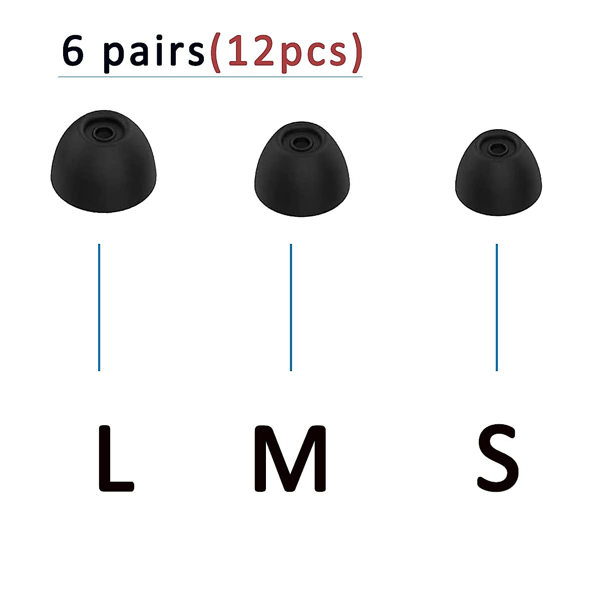 Luckvan Silicone Ear Tips for Google Pixel Buds A/Pixel Buds 2 Earbuds Tips Replacement for Google Buds Earbuds Tips Black