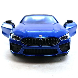 KiNSMART BMW M8 Competition Coupe Blue 5" 1:38 Scale Pullback Action Die Cast Metal Model Toy Race Car