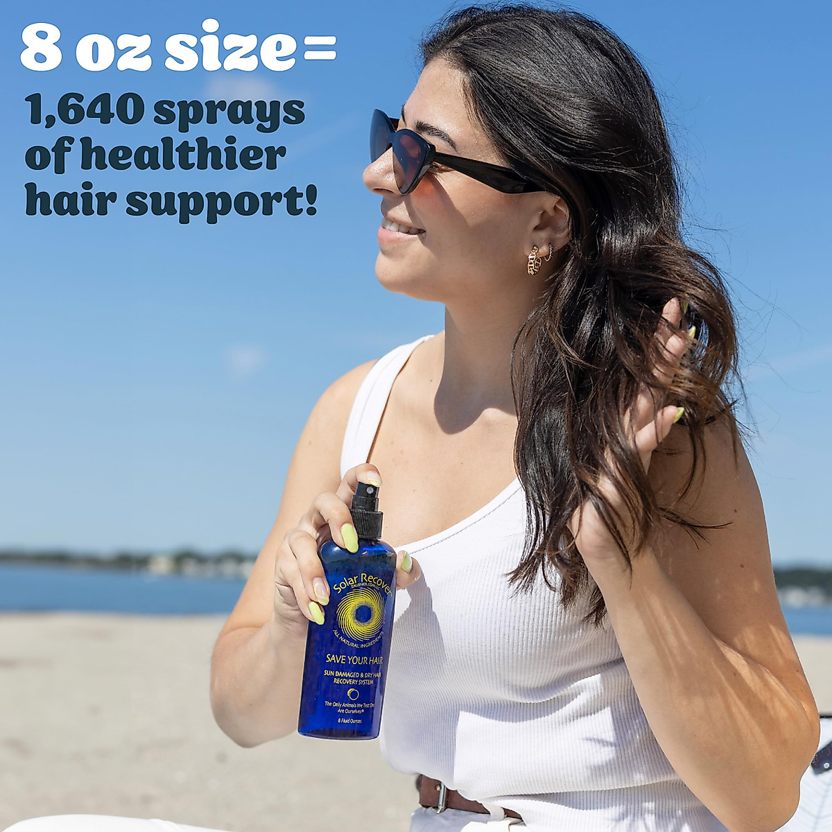 Solar Recover All Natural Hair Leave-In Conditioner and Detangler Spray (2 pack) - Hydrating and Moisturizing for Sun Damaged Hair - Lavender Scent