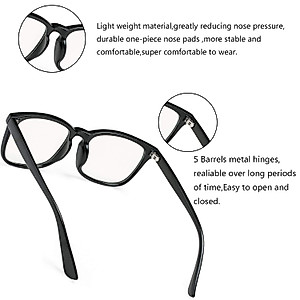 DeBuff Blue Light Blocking Glasses Women Men Clear Lens Square Frame Computer Eyeglasses (Clear)