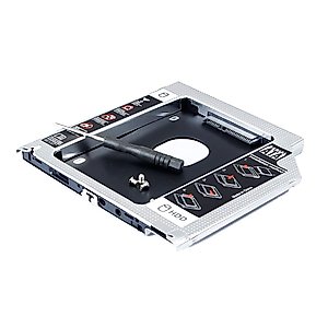 New 2nd HDD SSD Hard Drive Caddy for Apple MacBook Pro Mid-2009 Core 2 Duo 13 Inch Laptop A1278 MB990LL/A MB991LL/A, SATA3 Second Solid State Drive Enclosure, CD DVD SuperDrive Optical Bay Replacement