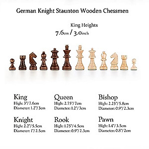 THPT Walnut Wood Chess Set Chess and Checkers Set with Chess Pieces Storage Slots Chess Board Game for Kids Gift Board Games