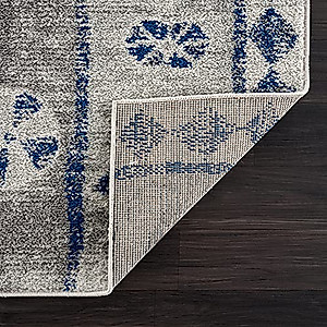 Bloom Rugs Tribal Geometric Blue Multicolor Runner - Boho 10 ft Runner for Entryways and Hallways (2'7" x 10')