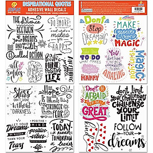 Inspirational Wall Decals for Classrooms and Room Décor- Reusable Inspirational Quotes Adhesive Wall Decals - Must Haves for Teachers, Classroom Essentials,Preschool, Elementary, Daycare, School