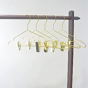 EYHLKM 5pcs Metal Trouser Hanger for Trousers Socks & Skirts Hanging Rack Space-Saving Clothes Hangers Clothing Storage ( Color : Rose Gold )