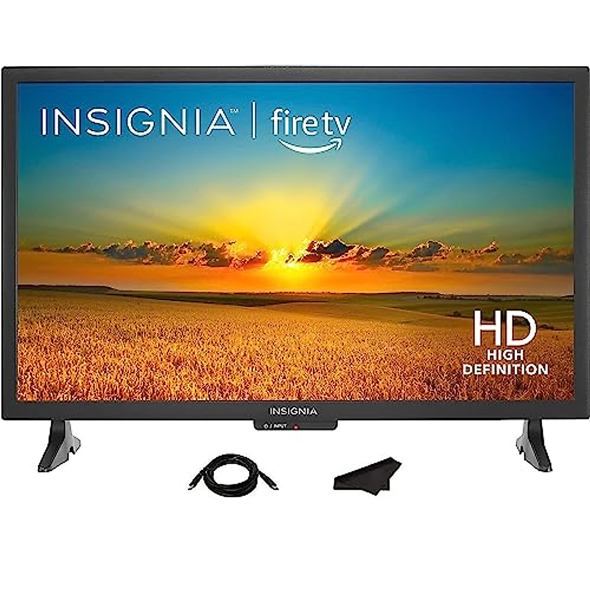 INSIGNIA 24-inch Class F20 Series Smart HD 720p Fire TV, Alexa, Apple AirPlay, with Compatible Kwalicable High Speed 6FT HDMI Cable and Microfiber Cleaning Cloth… (24 Inches)