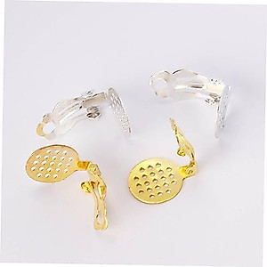 SEWACC 150 pcs Frog Ornament Earring Findings Pad Base Earrings Backs for Studs DIY Earring Accessories Clip-on Earring Converter Ear Cuff Earrings Flat Tray Earring Clip Back pad Blank