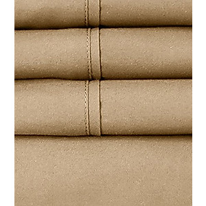 Twin XL Size Bed Sheets - 4 Piece 1500 Supreme Collection Fine Brushed Microfiber Deep Pocket Twin X-Large Sheet Set Bedding - 1 EXTRA PILLOW CASES, GREAT VALUE, Twin XL, Taupe