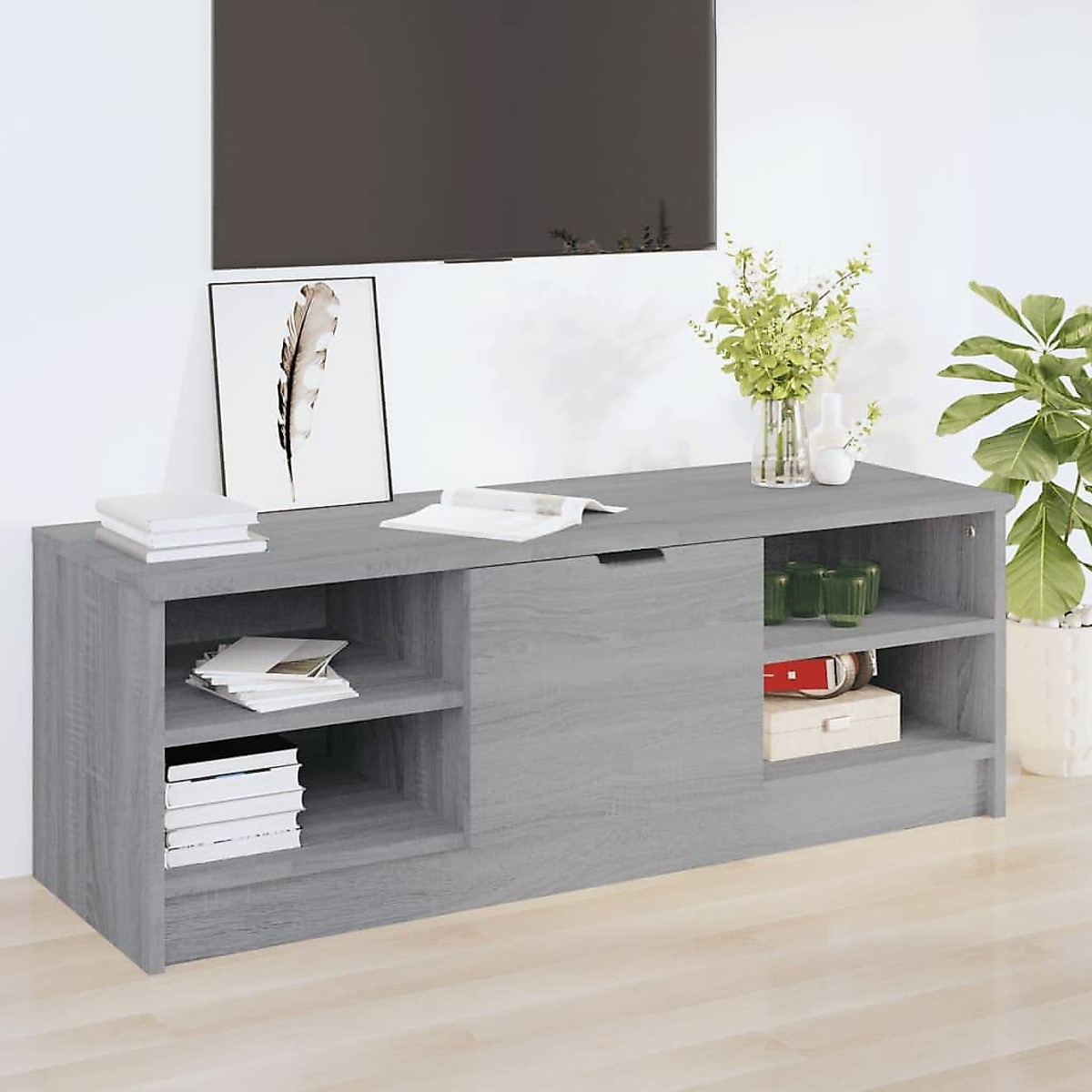 GaRcan TV Cabinet Living Room Sideboard Entertainment Centre TV Console Media Unit HiFi Cabinet with Shelf Grey Sonoma Engineered Wood (Grey Sonoma)