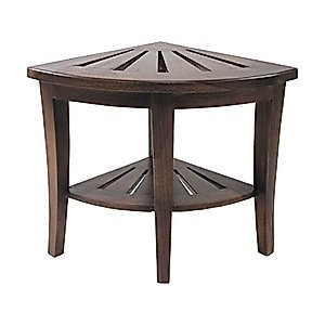 Redmon For Kids Genuine Teak Corner Shower Bench, Wood Grain Teak