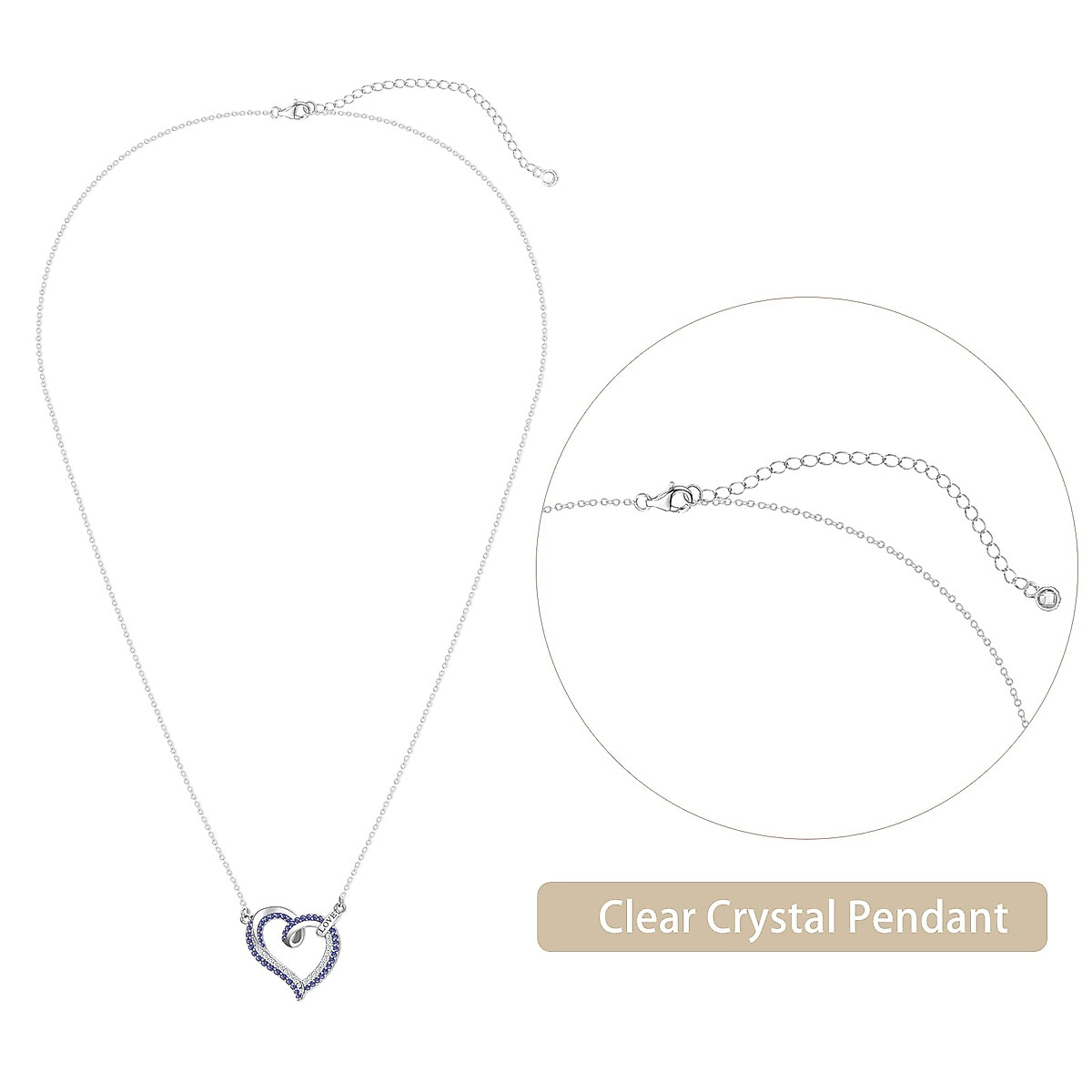 LALASUN Love Heart Pendant Necklaces for Women 925 Sterling Silver Rose Gold Pendant Christmas Birthday Anniversary Jewelry Gifts for Women Wife Girls Her