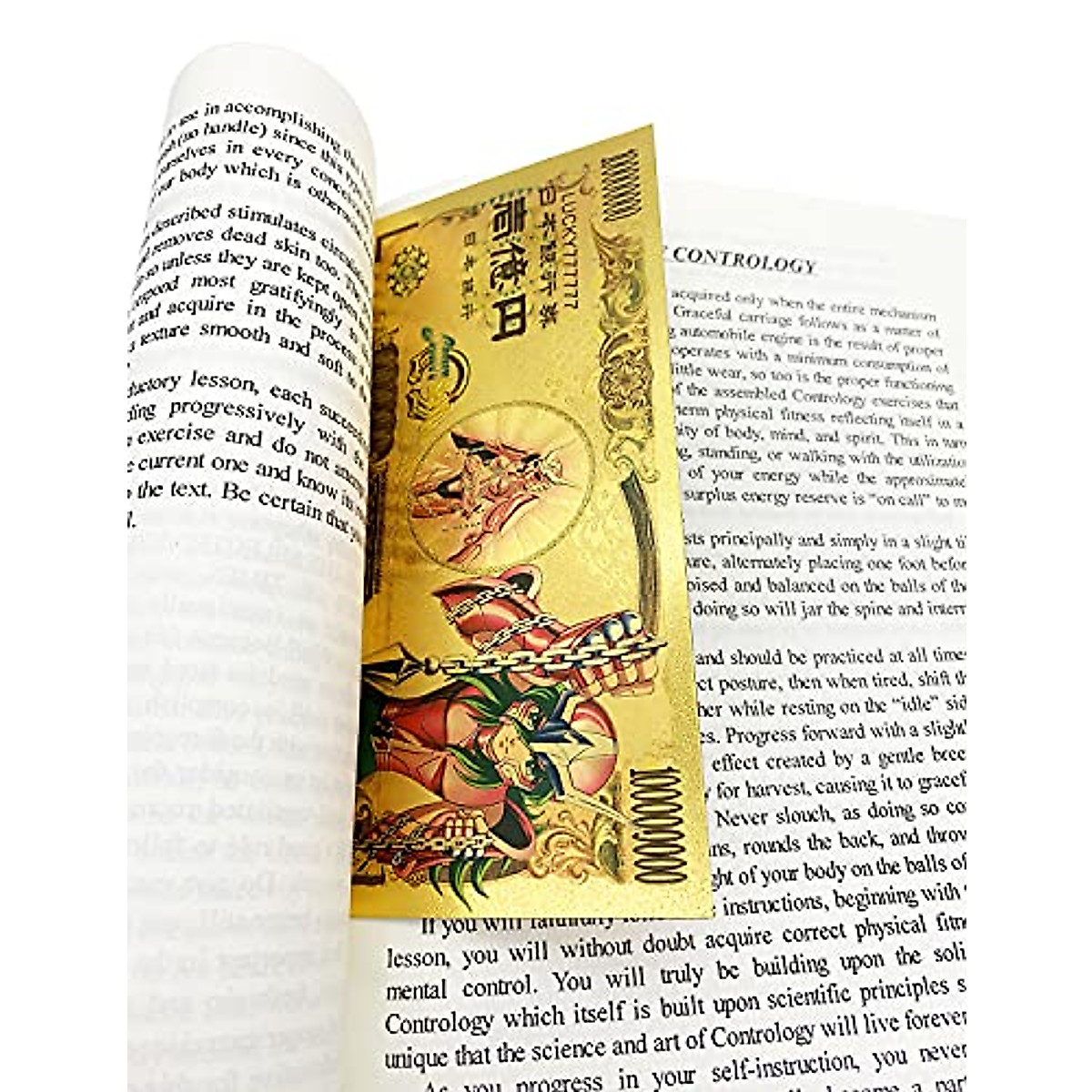 YJacuing Anime Saint Seiya Gold Coated Banknote, Limited Edition Collectible Bill Bookmark (5 PCS Collection)