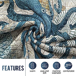 Levens Octopus Blanket Gifts for Women Girls Men, Ocean Animal Decoration for Home Bedroom Living Room Office Dorm, Soft Comfort Lightweight Throw Blankets 50"x60"