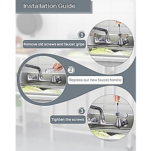 Phivan Commercial Faucet Parts Kitchen Faucet Handle Replacement Kit - 2 Pack Lever Handles 0.43" Round Stem Hole Fits Most 3/8" Shaft, Ideal for Kitchen, Laundry, Restaurant, and Industrial Use