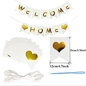 Mannli Welcome Home Banner Decoration with Letax Balloons for New Home Baby Shower Family Party Decorations