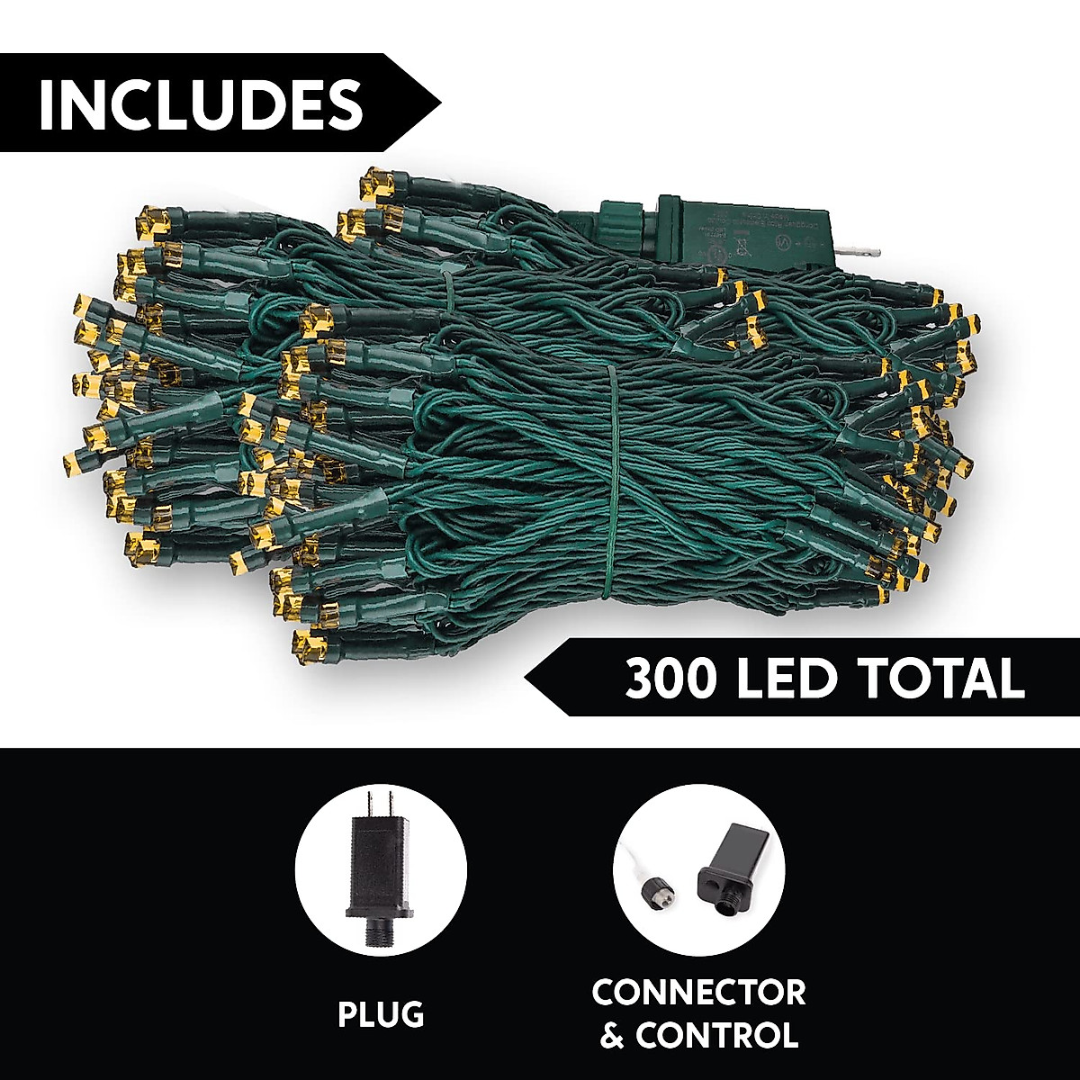 Joiedomi 300 LED Orange Halloween String Lights with 8 Modes 98.1FT Green Wire for Indoor Outdoor Holiday Décor Halloween Event Decoration, Tree, Eaves, Haunted House Theme Party