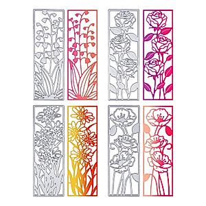 ORIGACH 4 Pcs Metal Flower Frame Cutting Dies for Card Making Embossing Stencil Die Cuts for Scrapbooking DIY Flower Bookmark Card Decoration